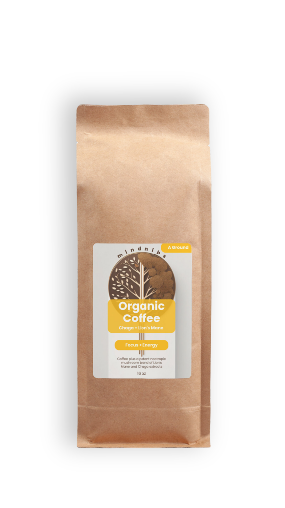 Organic Mushroom Coffee - Focus - Lion’s Mane & Chaga 16oz | mindnibs